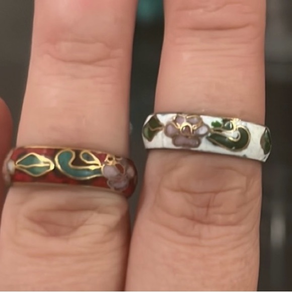 Jewelry | Cloisonn Pill Ring Vintage Size 5 | Poshmark
